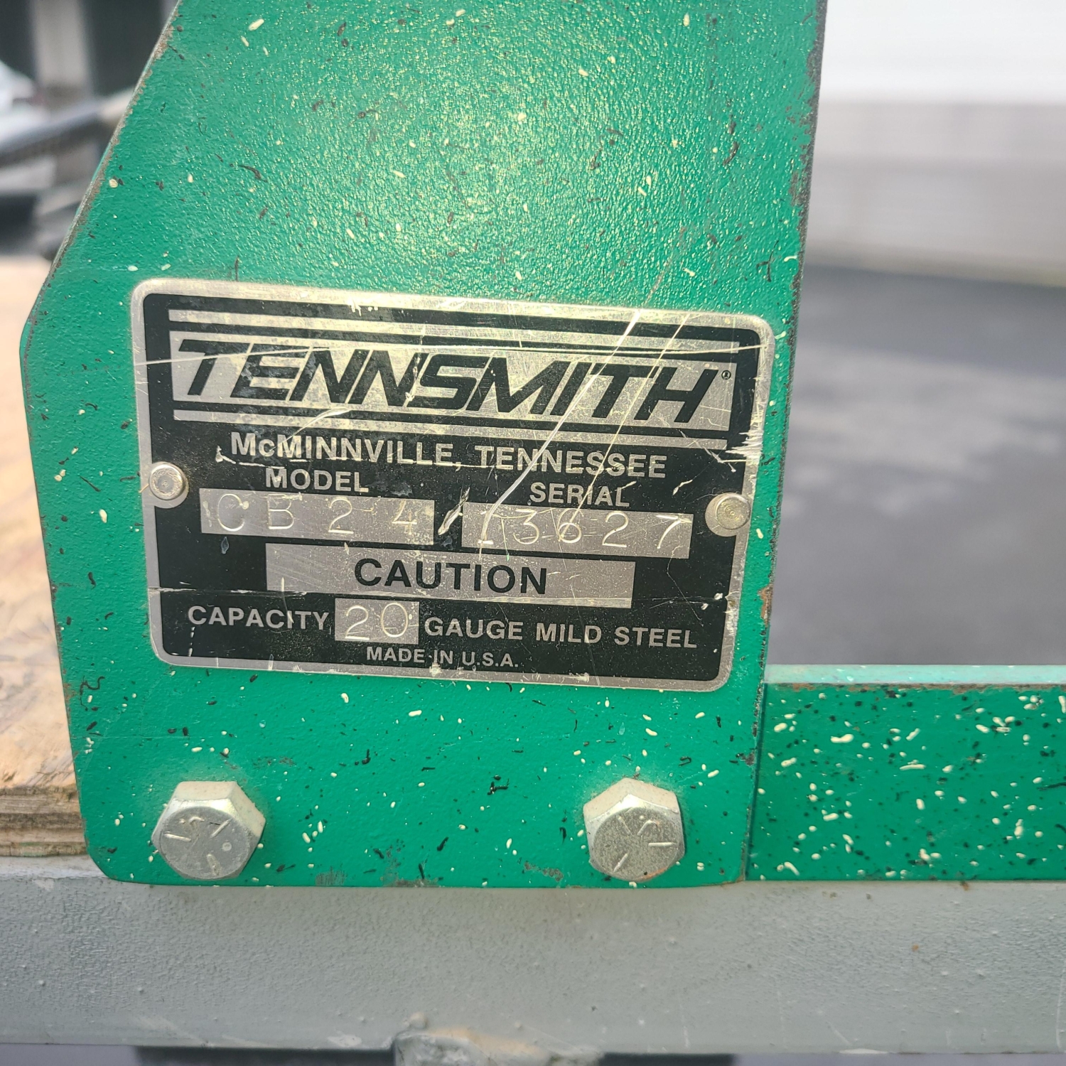 U14627C Used Tennsmith 24" cleat bender on stand - Benoit Sheet Metal ...